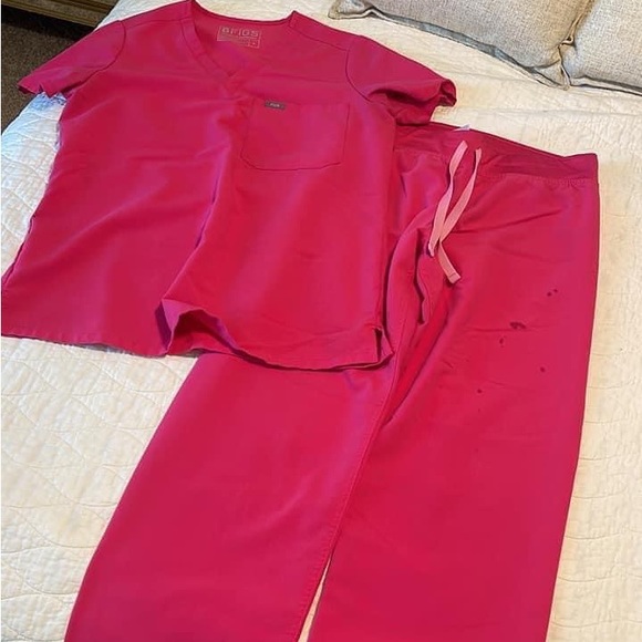 Figs | Pants & Jumpsuits | Hot Pink Figs Scrubscatarina Top Livingston ...